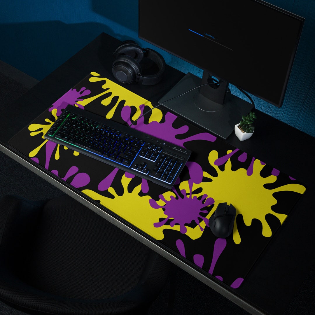 Video Gamer Mouse Pad Computer Desk Mats Paint Splatters Gaming Mouse ...
