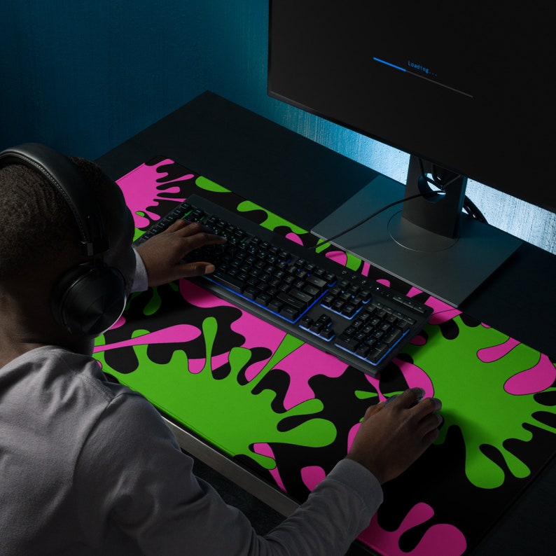 Video Gamer Mouse Pad Computer Desk Mats Paint Splatters Gaming Mouse ...
