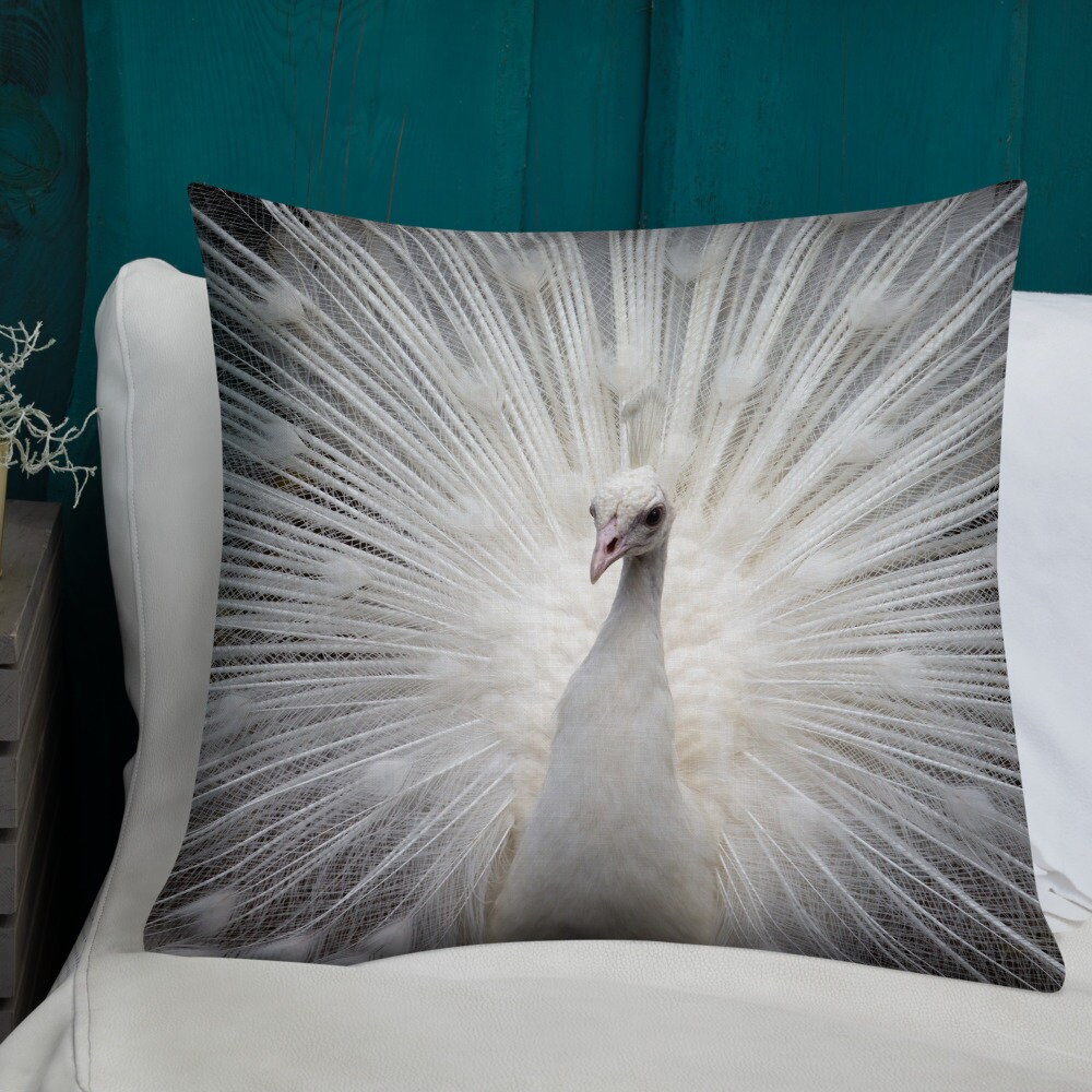 Peacock Pillow Linen Throw Pillow - Etsy