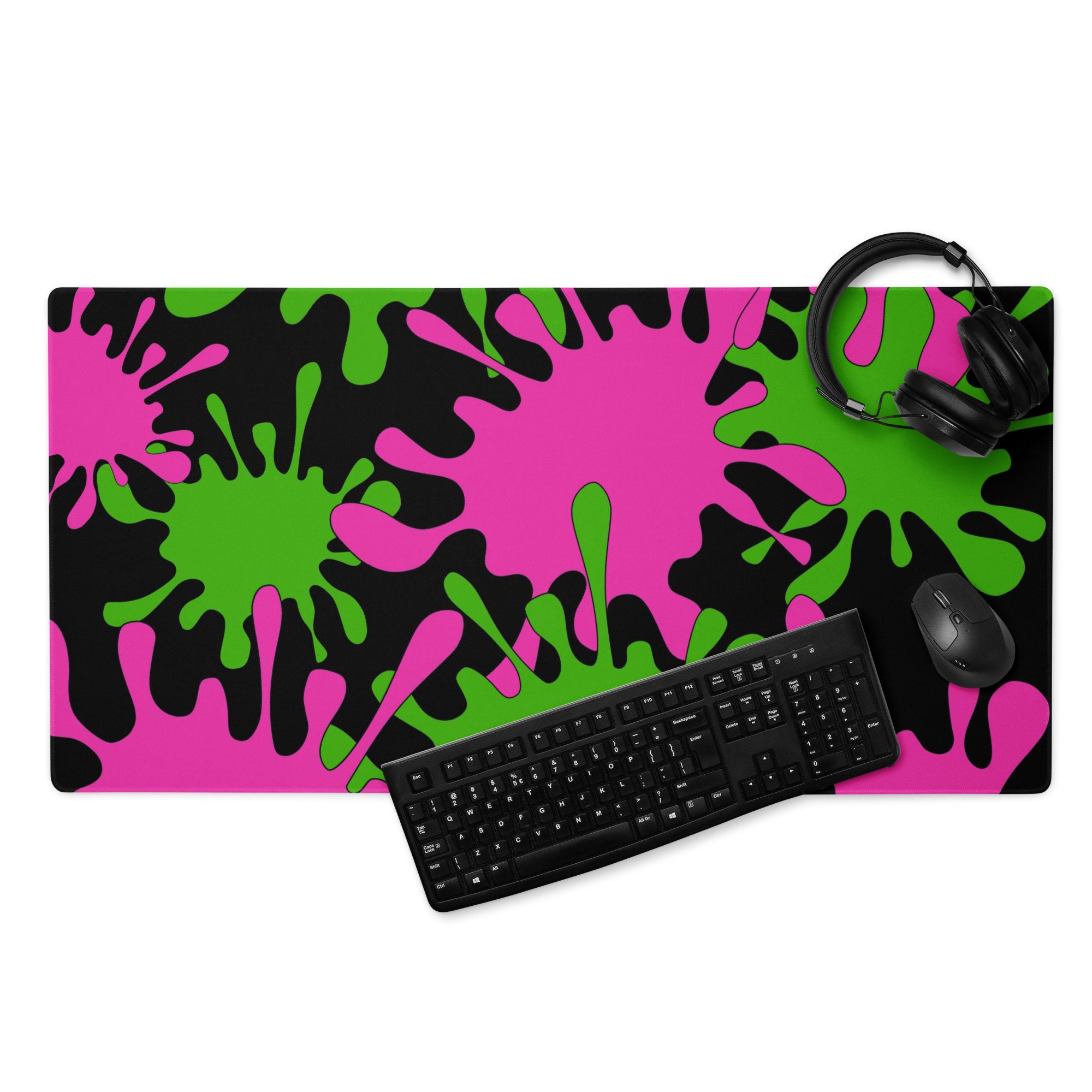 Video Gamer Mouse Pad Computer Desk Mats Paint Splatters Gaming Mouse ...