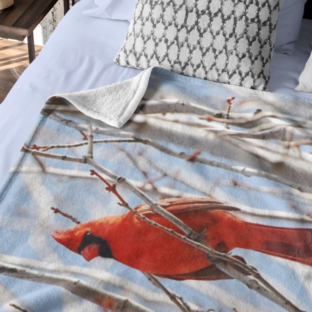 Cozy Winter Cardinal Throw Blanket | Holiday Home Decor | the Winter ...
