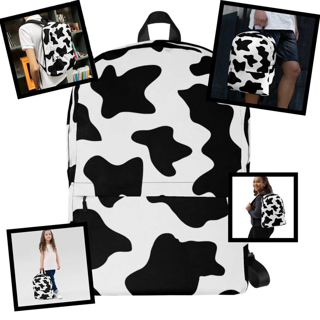 Cow Print Backpack | Cow Print Bookbag | School Bookbag - Etsy