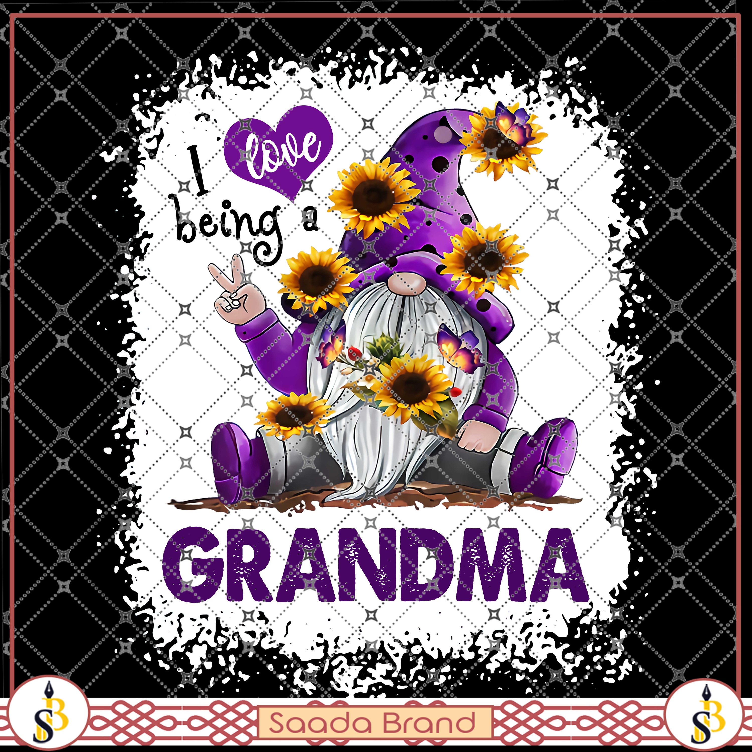 I Love Being A Grandma Purple Gnome Sunflower PNG File - Etsy