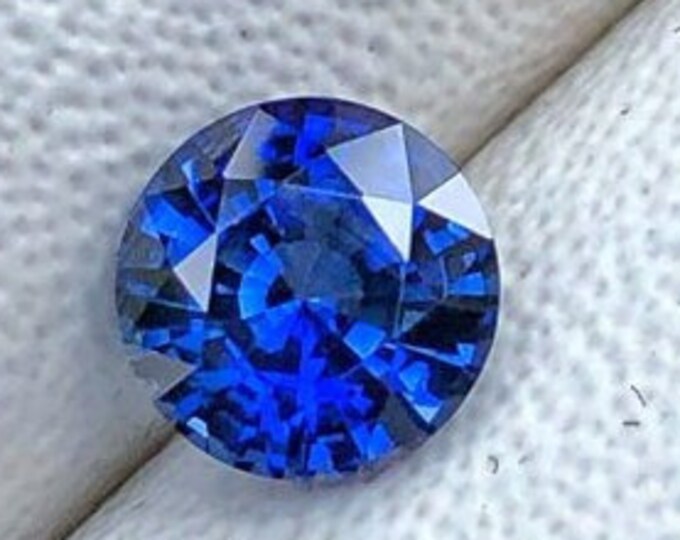 Natürlicher Blauer Saphir 1,25 Ct, Royal blauer Saphir, Runder Saphir, Verlobungsring ...