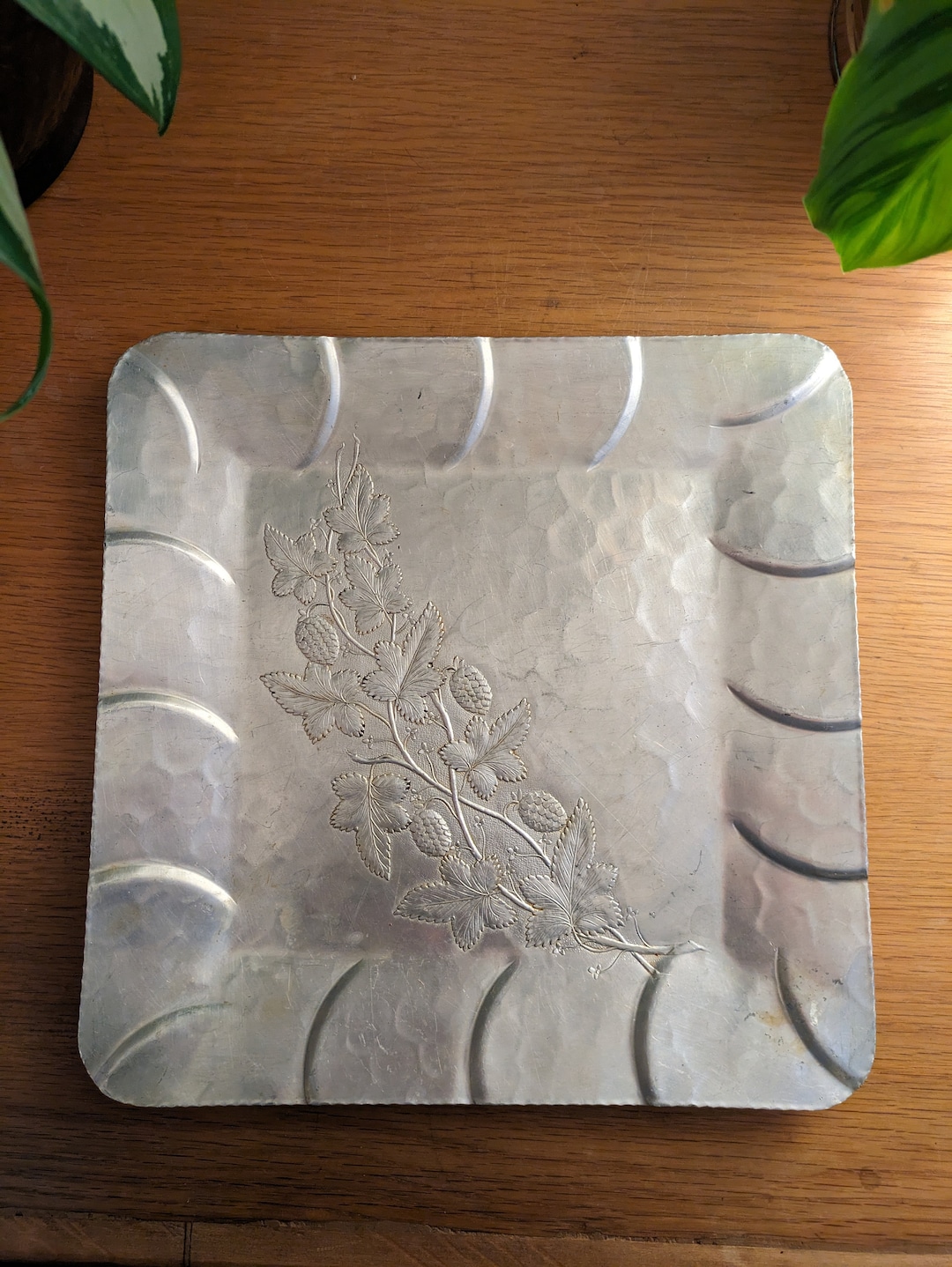 Vintage Everlast Hand Forged Metal Serving Tray With Blackberry Vine ...