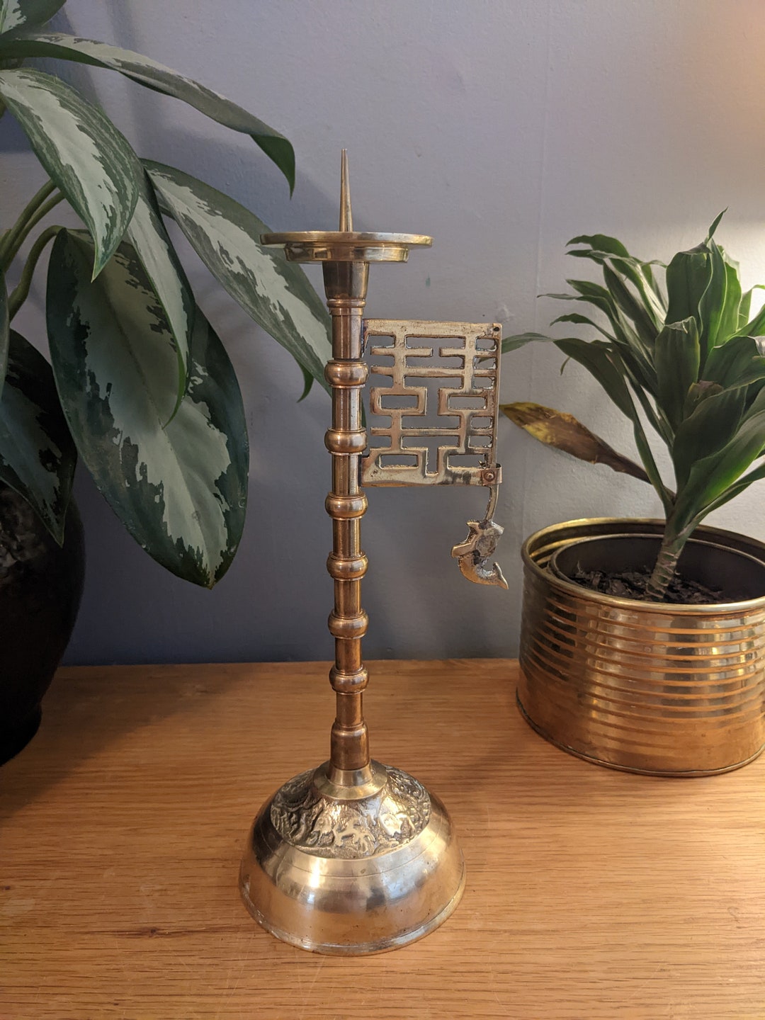 Vintage Brass Koi Fish Pillar Candle Holder - Etsy