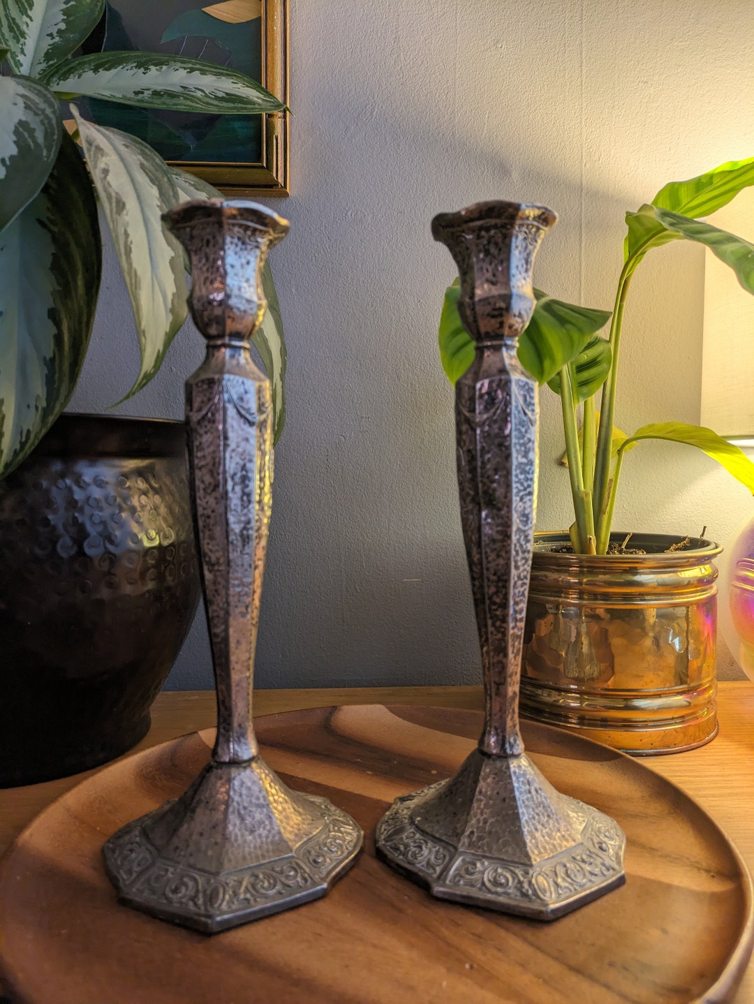 Antique W. B. Mfg Co Silverplate Candlesticks (set of 2) - Etsy
