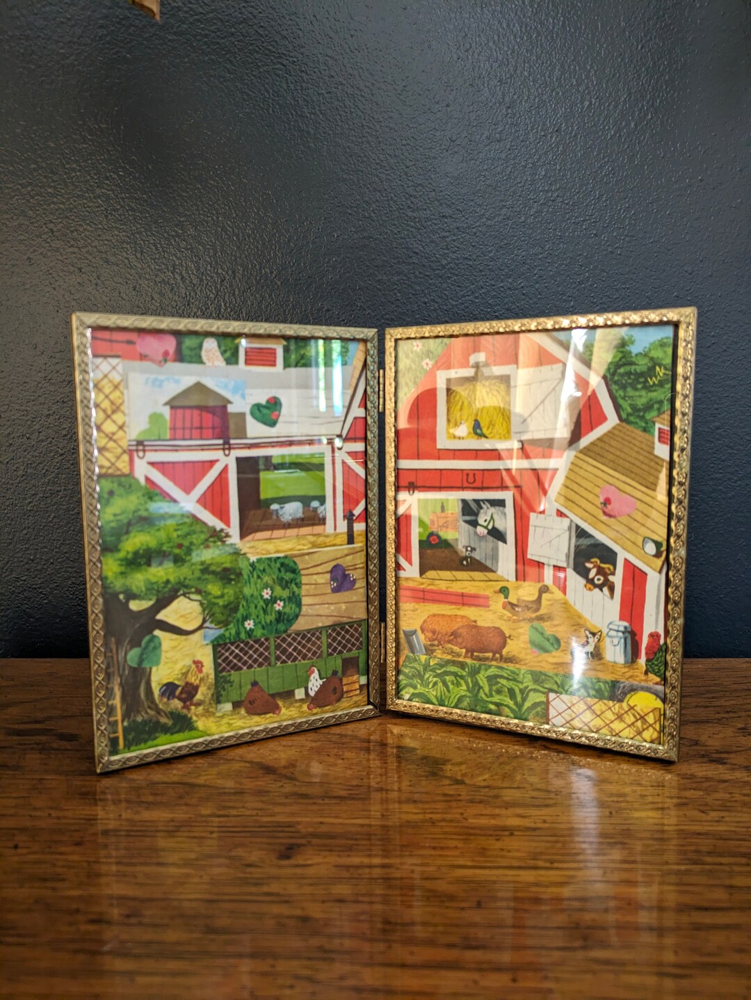 Vintage Framed Storybook Farm Prints (double 5x7 Frame) - Etsy