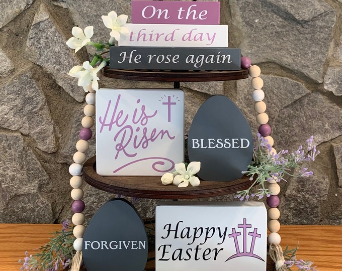 Easter Religious Tiered Tray Decor Bundle - Etsy