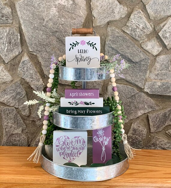 Spring Tiered Tray Farmhouse Decor Bundle - Etsy