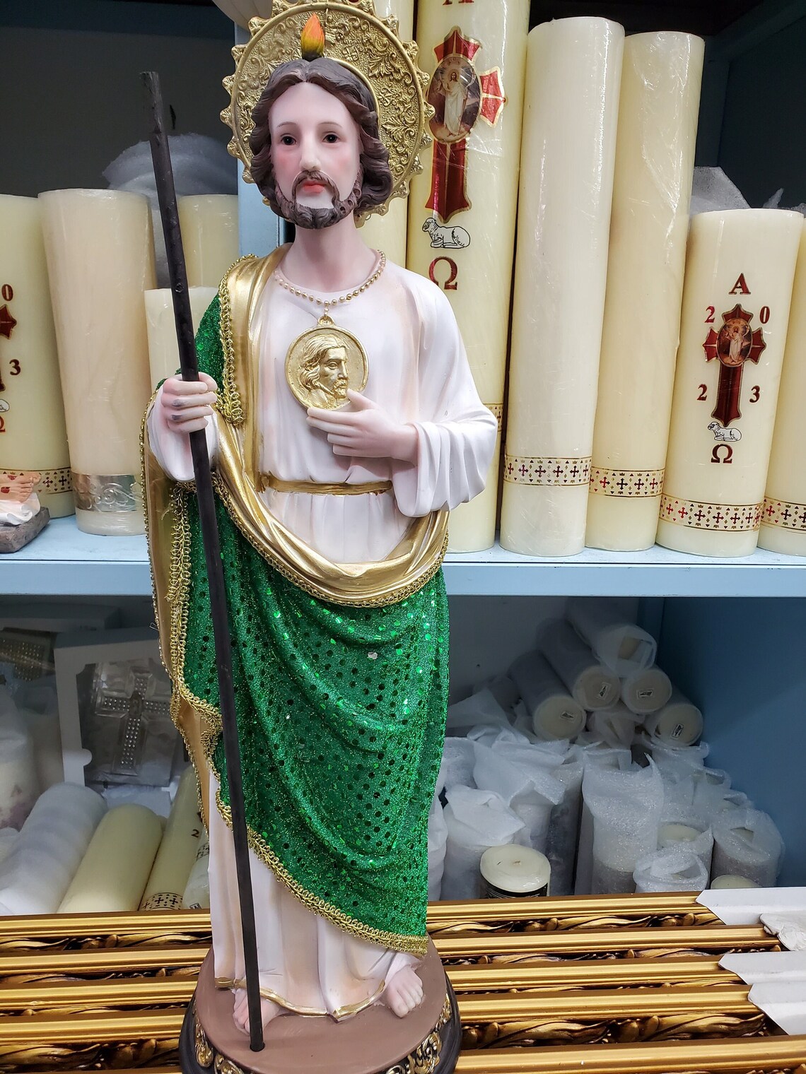 24 Inch Cloth Saint Jude San Judas Statue NEW Saint Jude Religious St ...