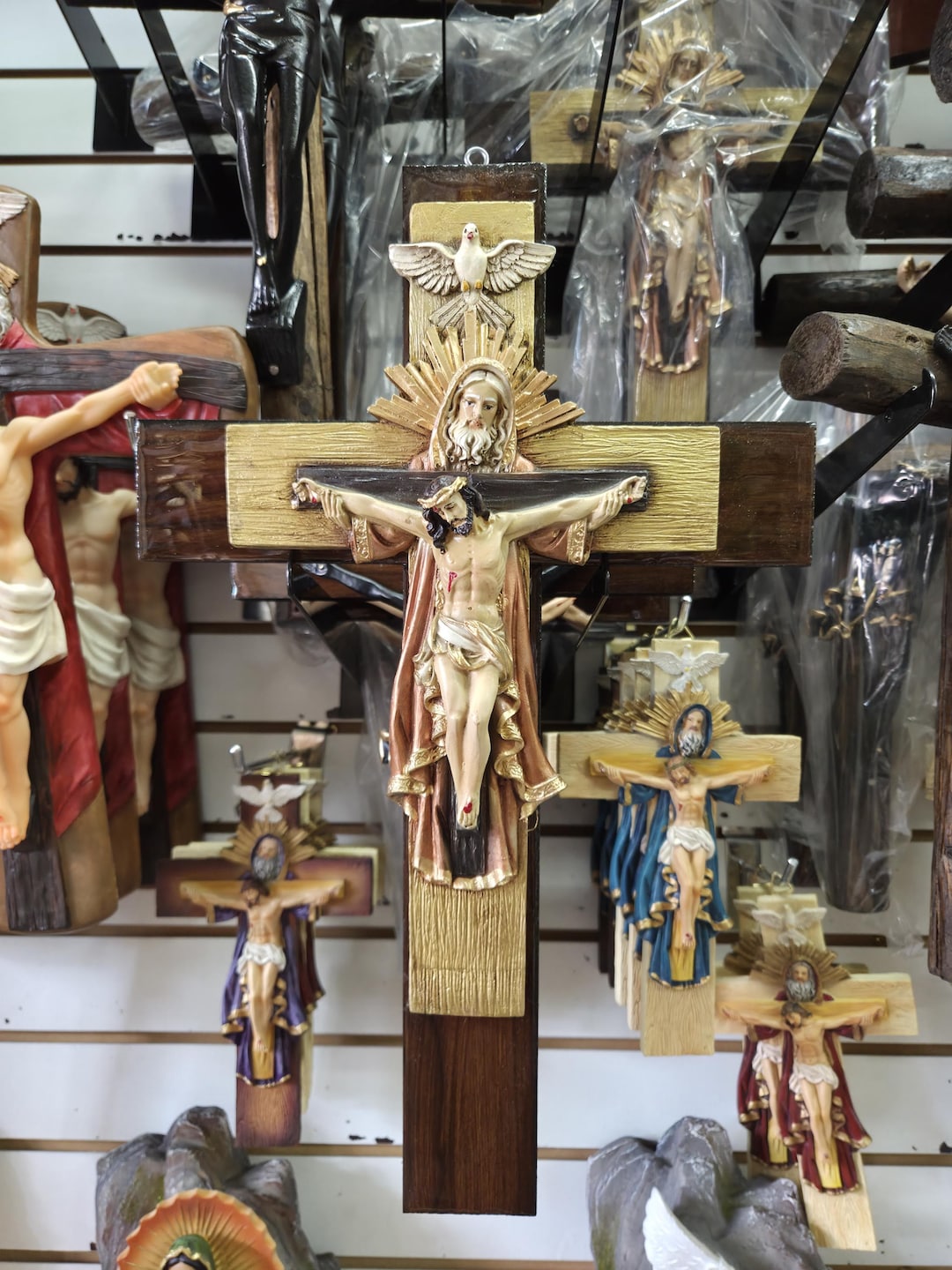 18” Holy Trinity Crucifix Wall Cross Jesus Crucifix Crucifijo Cristo ...