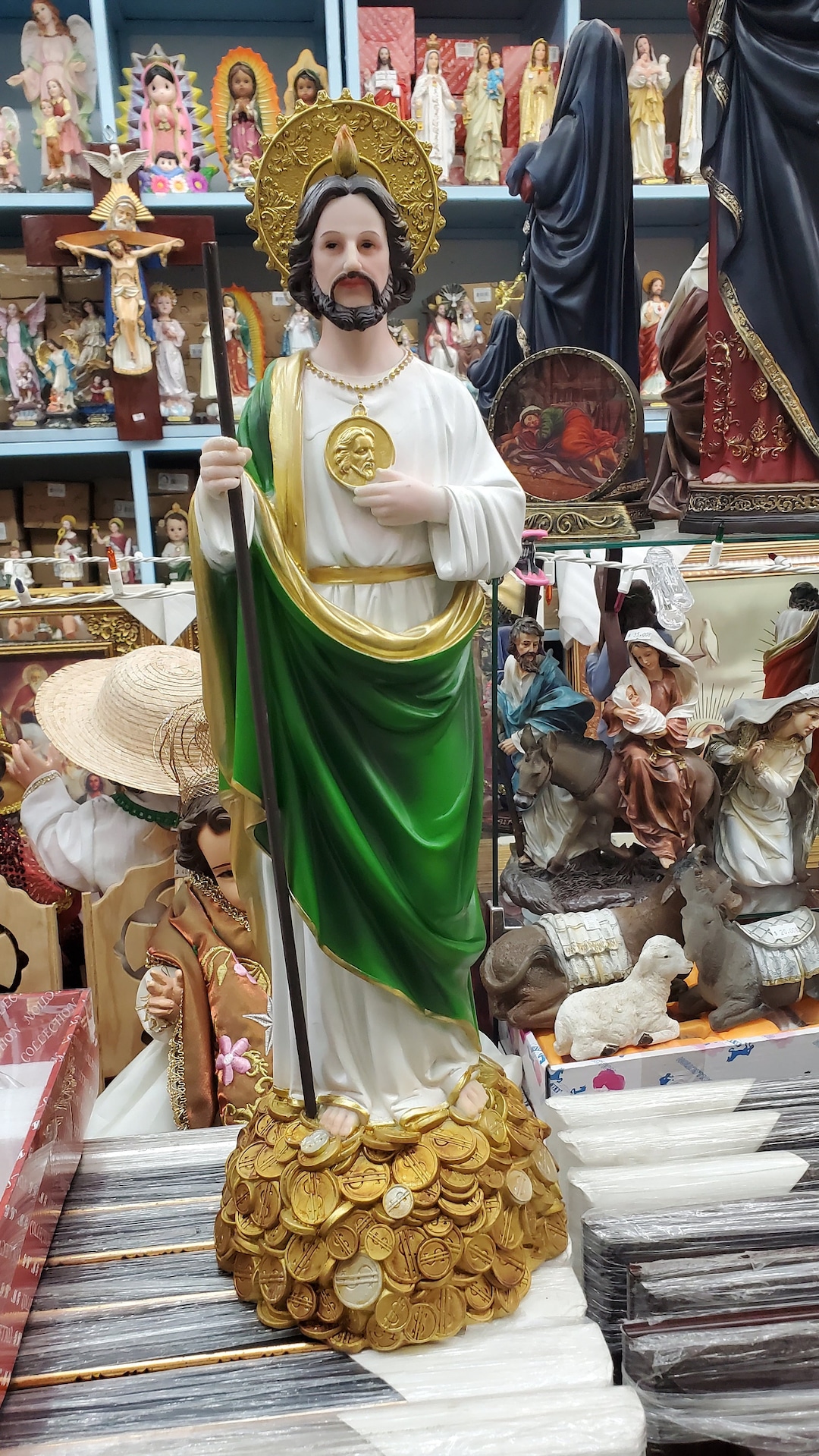 24 Inch Statue Saint Jude With Money Stack San Judas Con Dinero Jesus ...