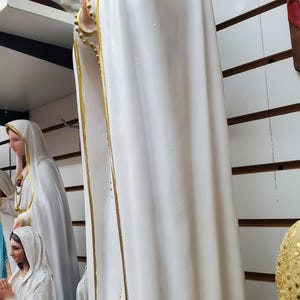 36 Inch 3 Feet Rosa Mistica White and Gold Statue Mystical Rose ...