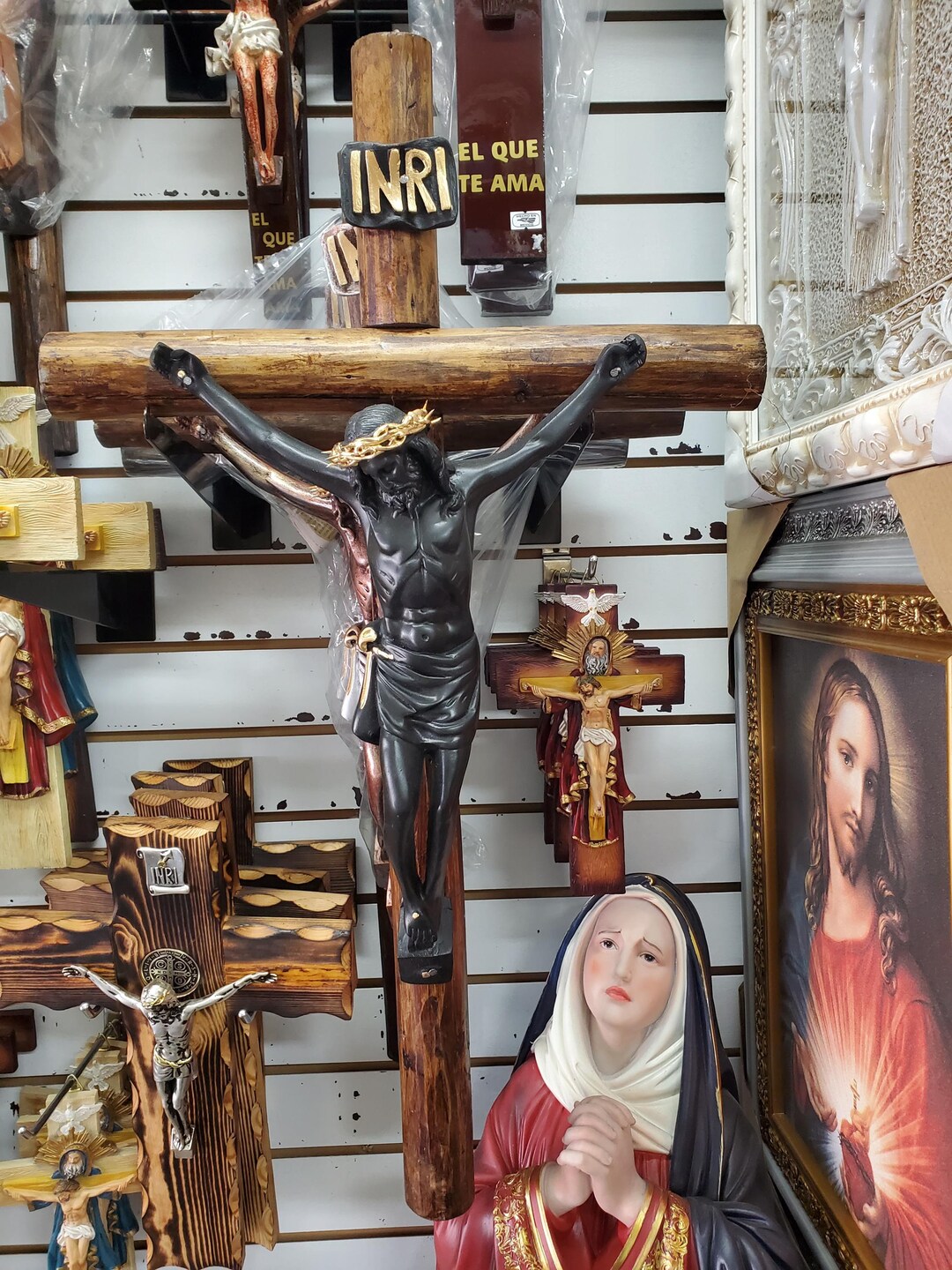 28” Wall Cross Jesus Black Crucifix Christ Crucifix Tronco Black Negro ...