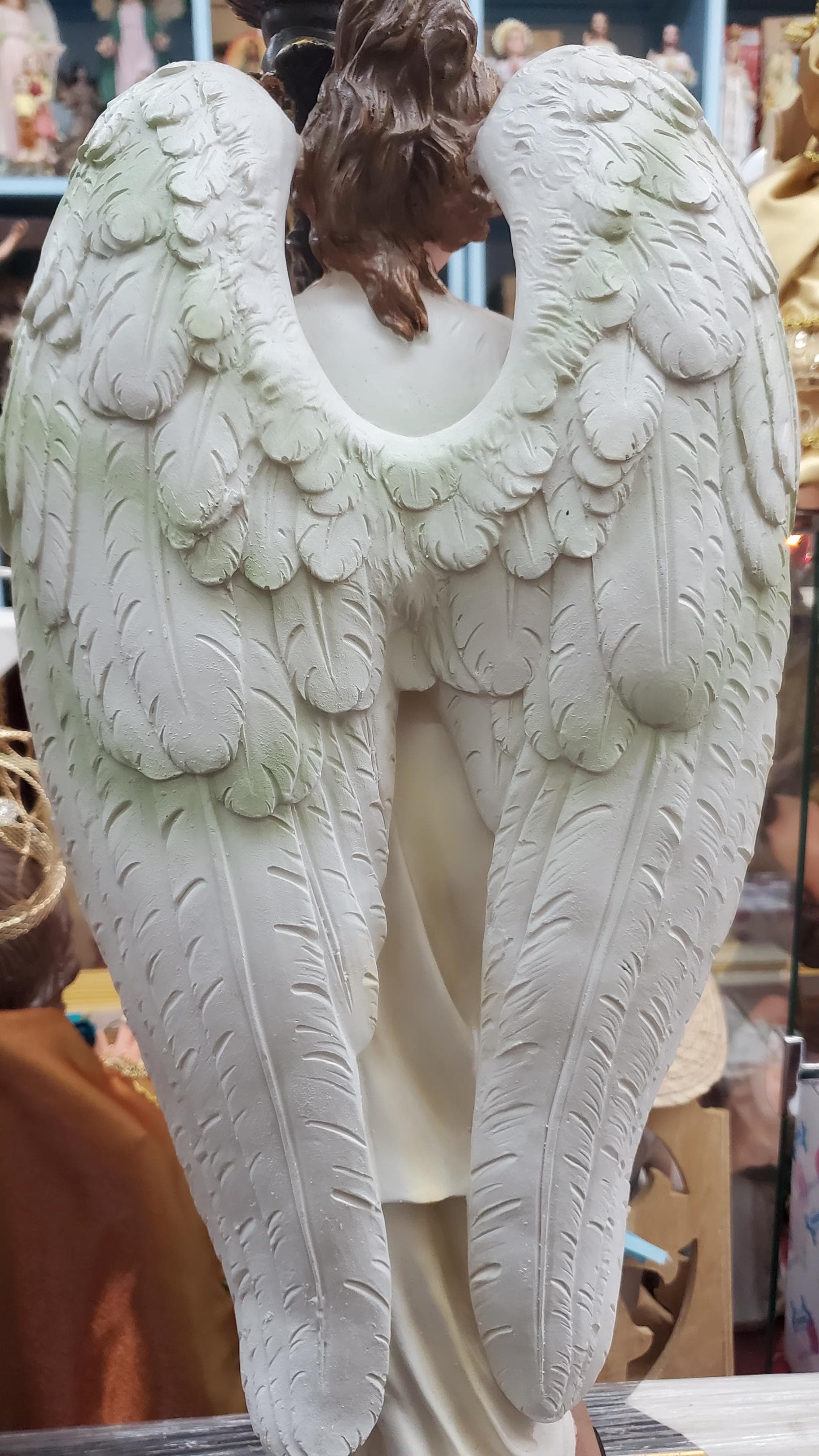 22 Inch Set Angel Custodio Candel Holder Statue Guardian Angel Catholic ...