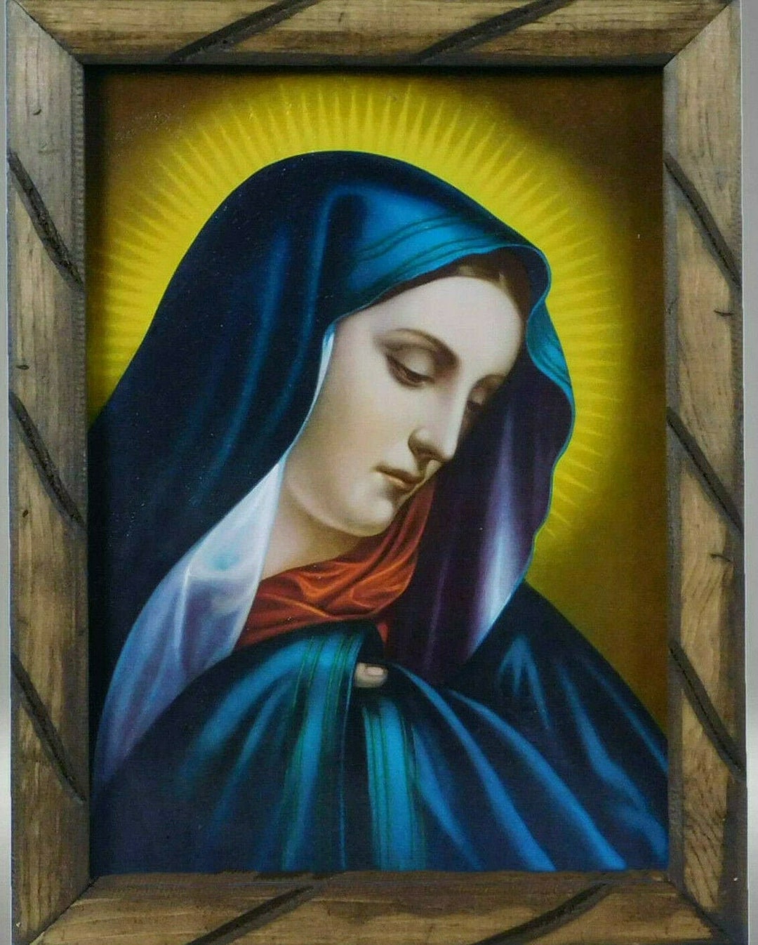 Virgen La Dolorosa Imagen Cuadro FRAME 9X11 Virgin Our lady Sorrows ...