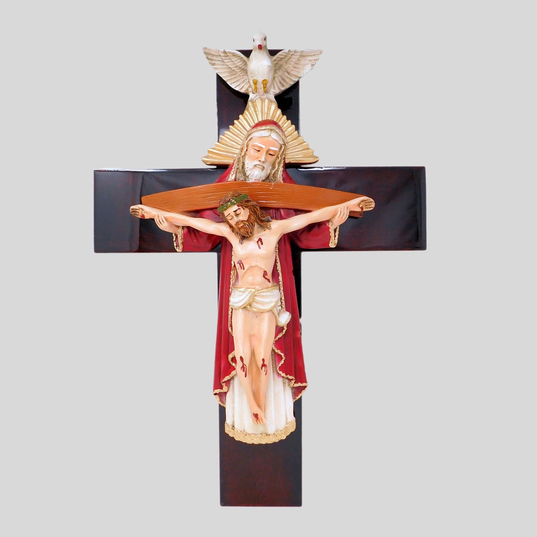 13" Holy Trinity Crucifix Wall Cross Crucifijo Santisima Trinidad Cruz ...