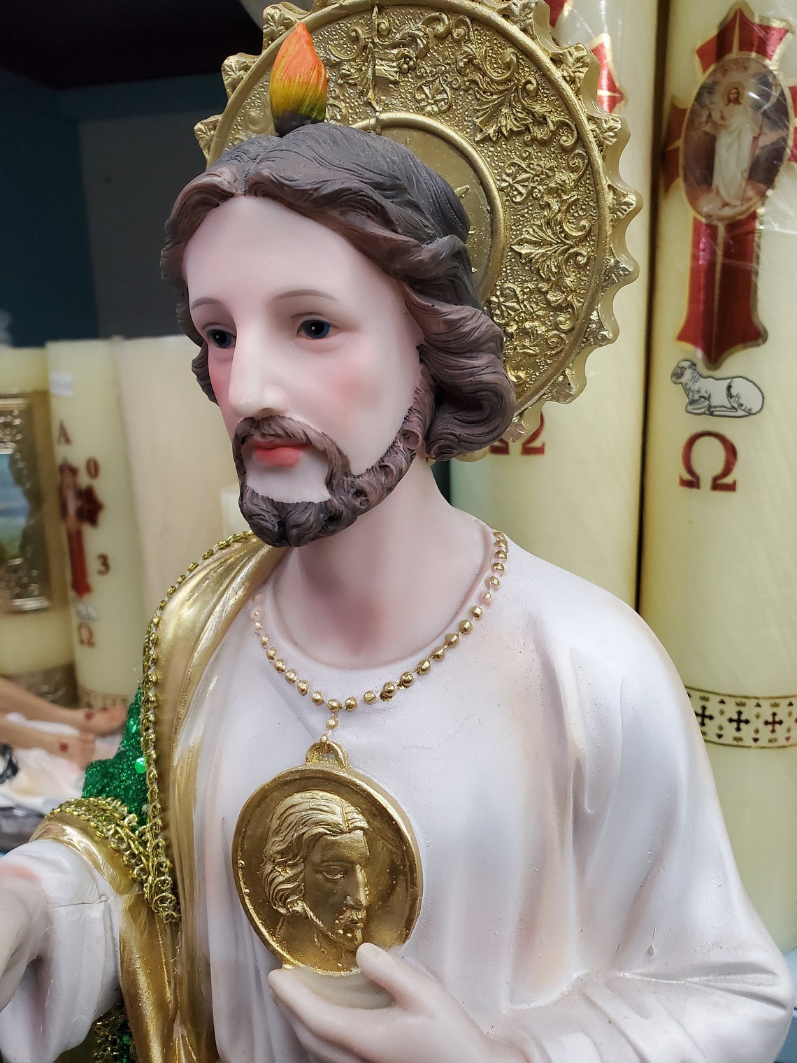 24 Inch Cloth Saint Jude San Judas Statue NEW Saint Jude Religious St ...