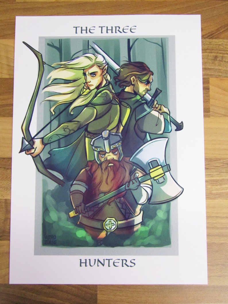 THE THREE HUNTERS High Detail Art Print the Silmarillion - Etsy