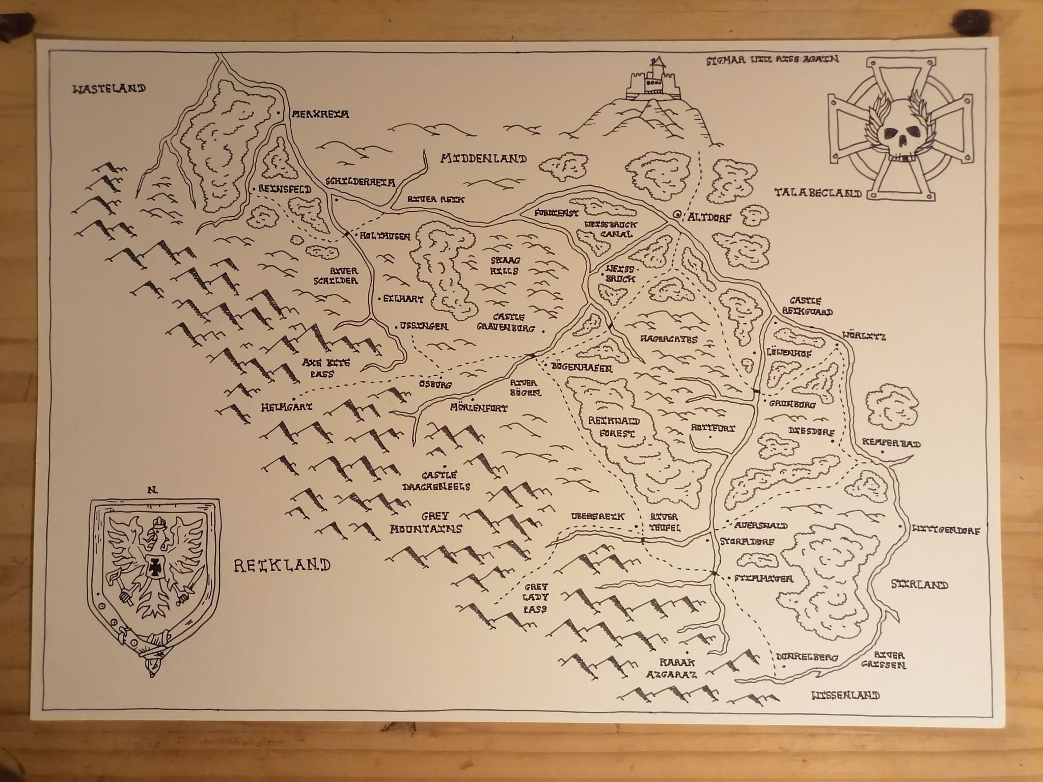 Warhammer Vermintide II Reikland A3 Hand Drawn Paper Map | Etsy