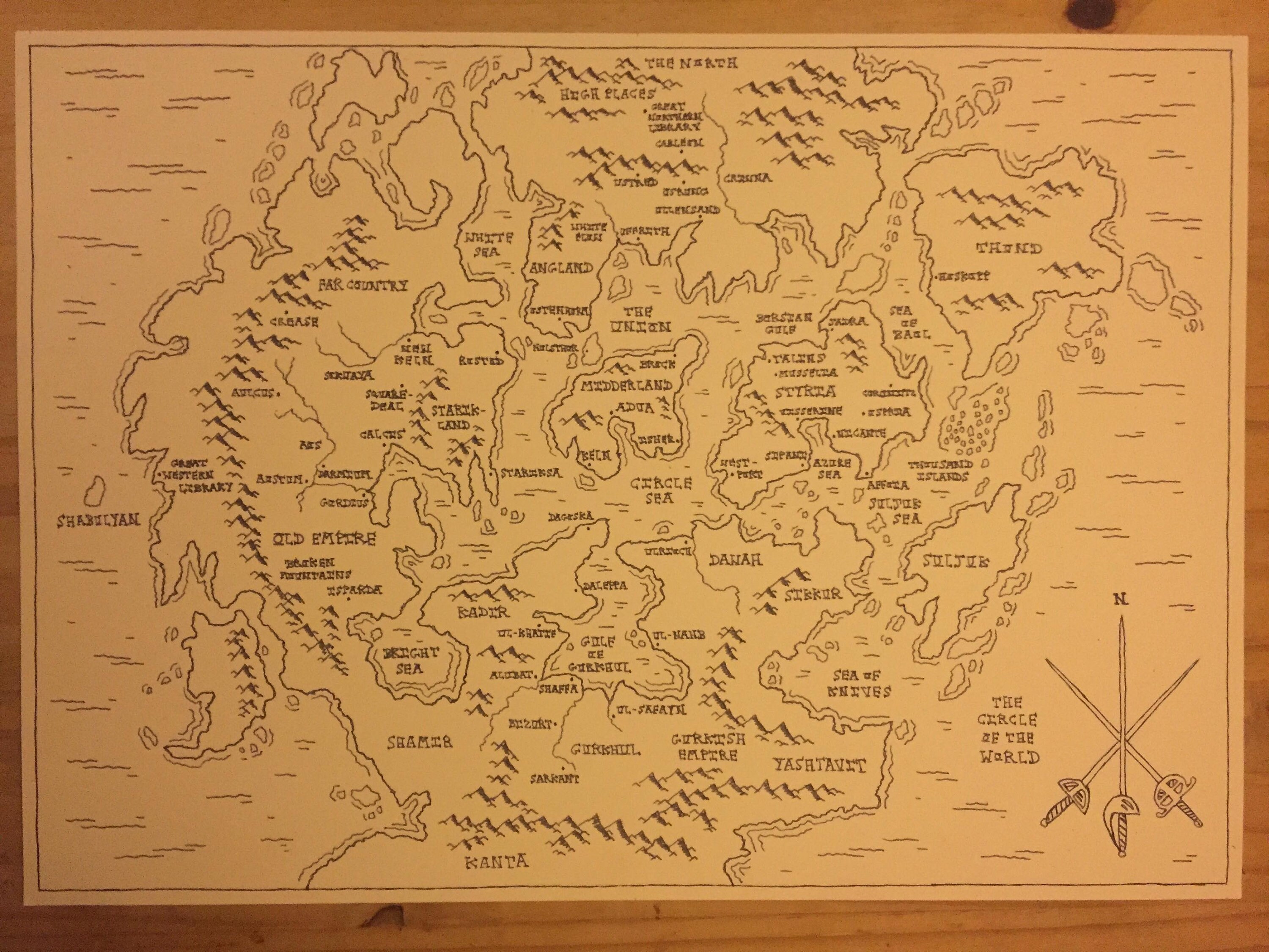 First Law Trilogy Circle Of The World A3 Hand Drawn Paper Map | Etsy