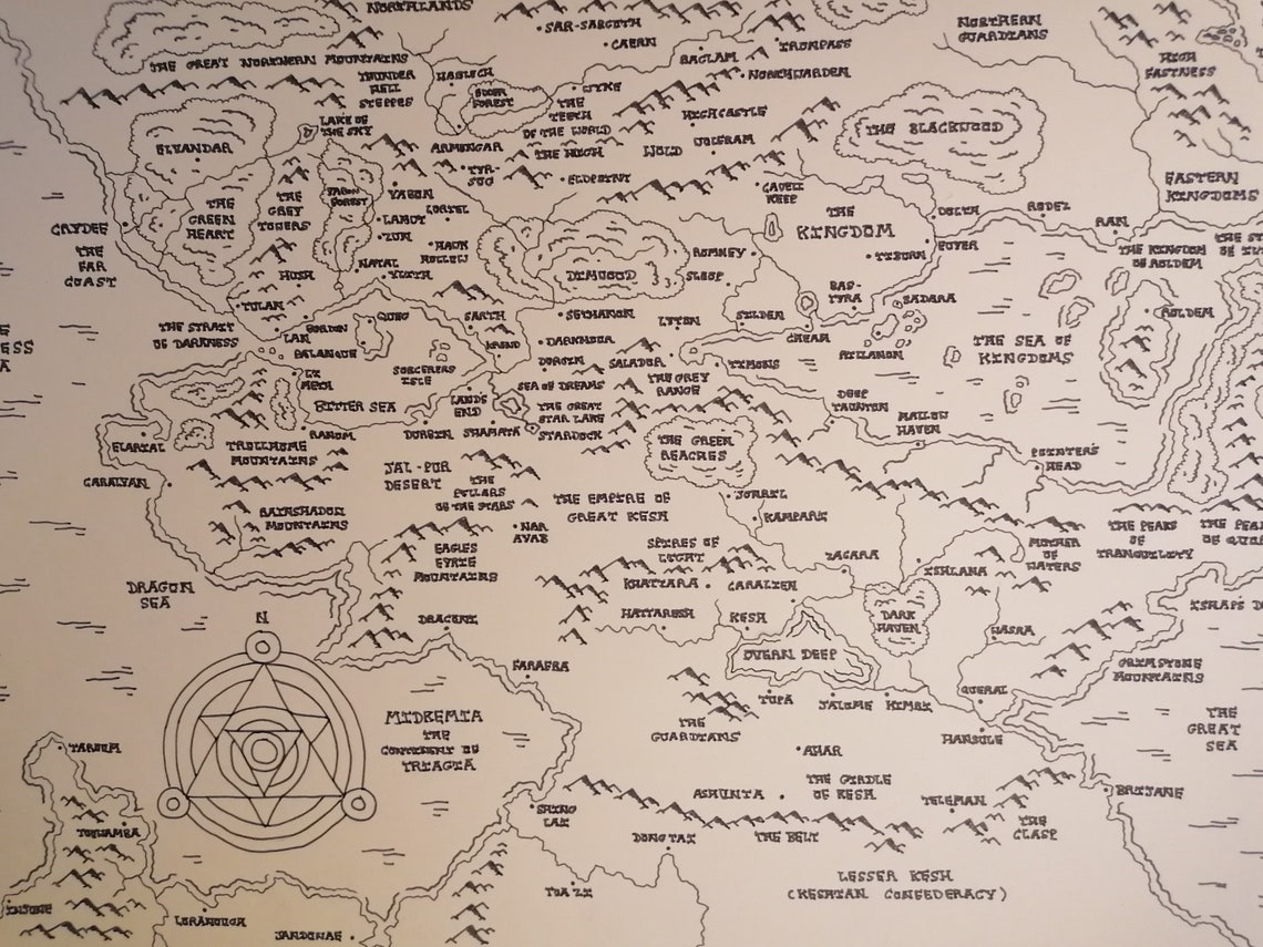 Riftwar Saga Magician Midkemia A3 Hand Drawn Paper Map | Etsy