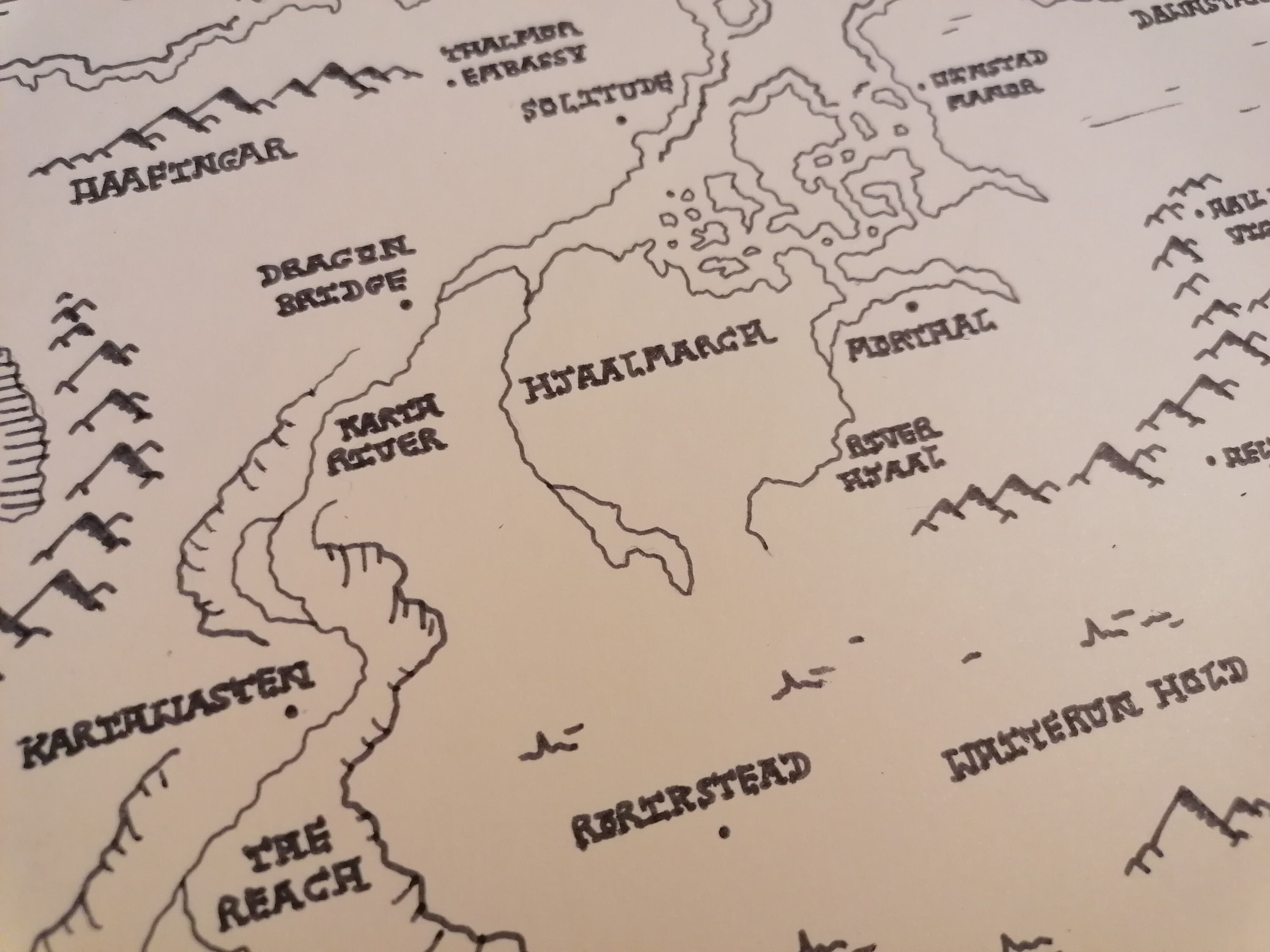 Elder Scrolls Skyrim A3 Hand Drawn Paper Map Blackstaff | Etsy