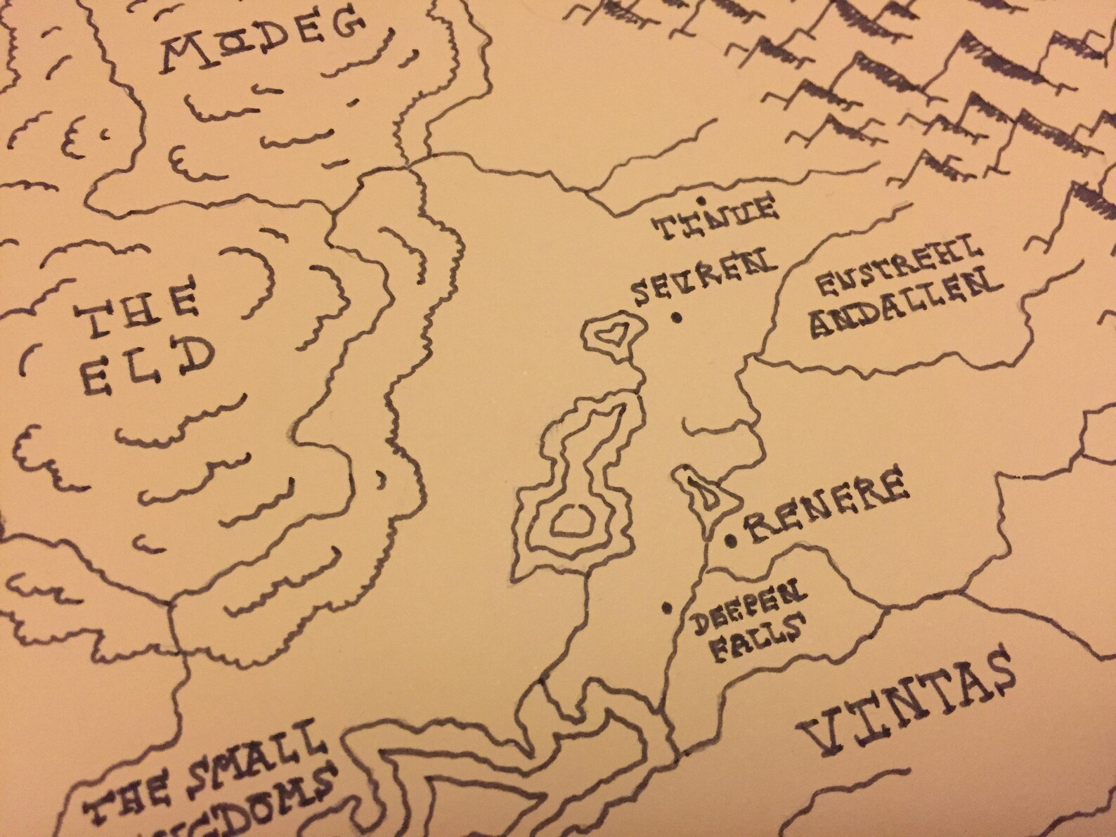 Kingkiller Chronicle Four Corners A3 Hand Drawn Paper Map | Etsy