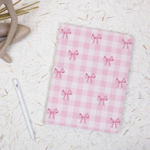 Cute Pink Bows Plaid iPad Case With Apple Pencil Holder Cover for iPad ...