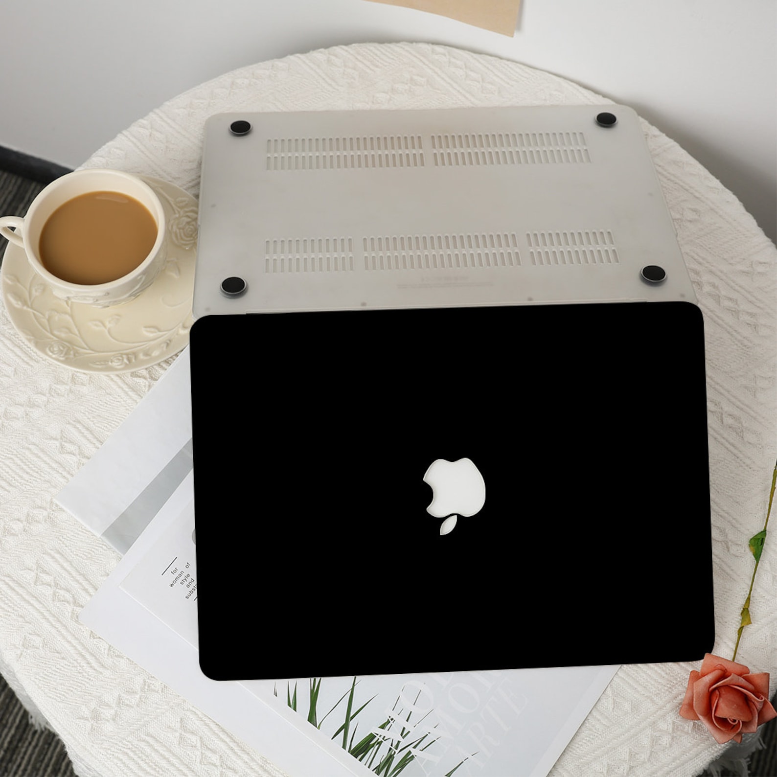 Black Solid Color MacBook Hard Protective Case Mac Laptop Cover for ...