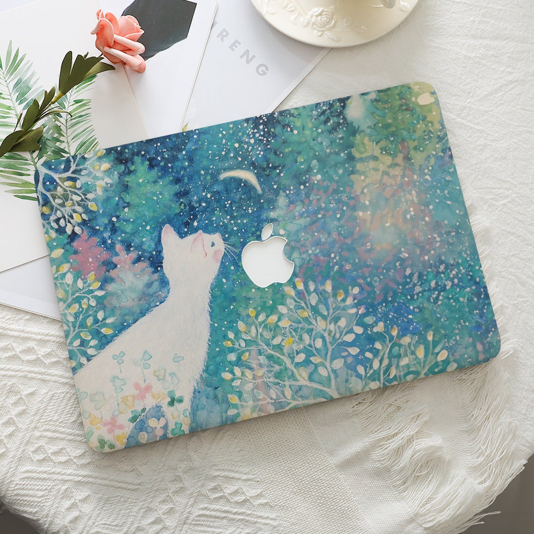 Cartoon Cat Dreamy MacBook Hard Protective Case Laptop Cover for 2026 ...