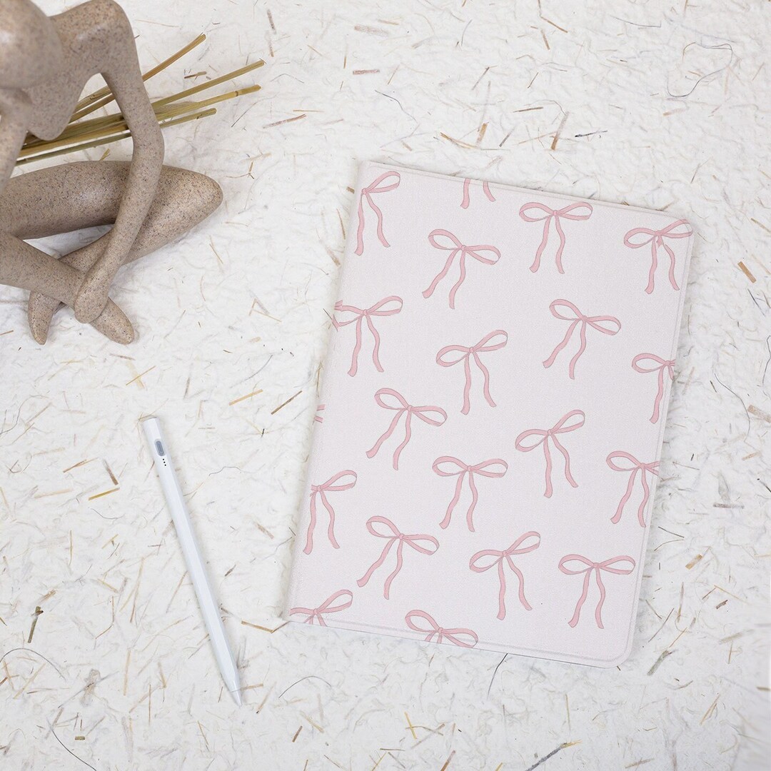 Pink Bows Cute iPad Case With Apple Pencil Holder Cover for iPad 2025 ...