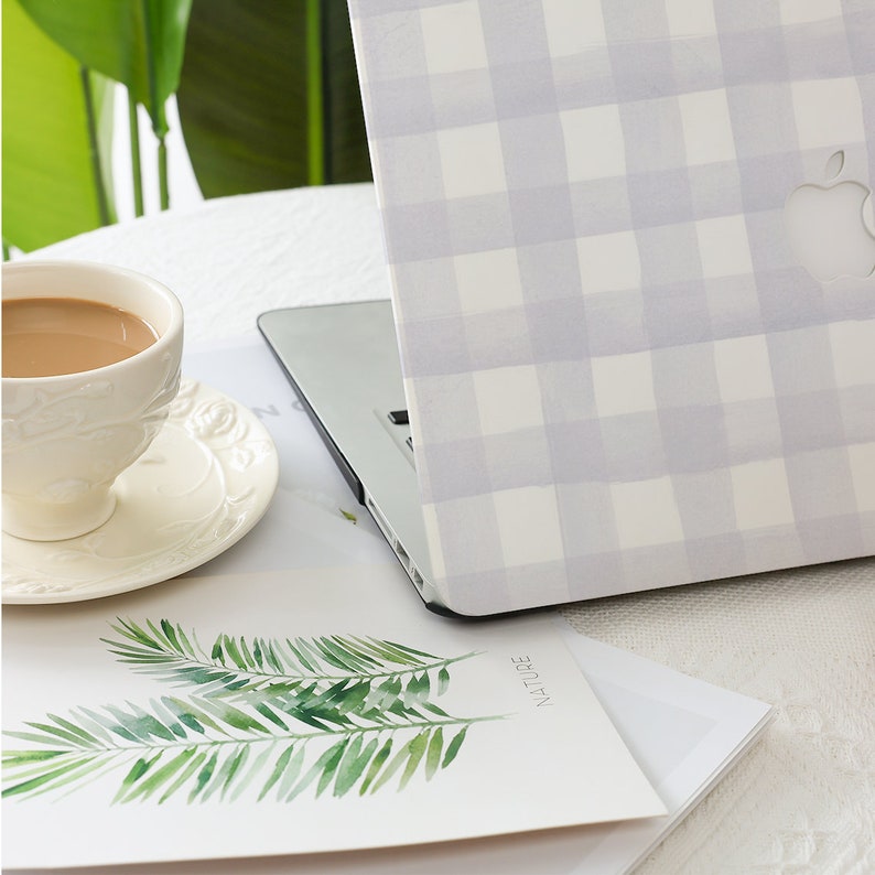 Purple Basic Plaid Simple MacBook Hard Protective Case Laptop Cover for ...