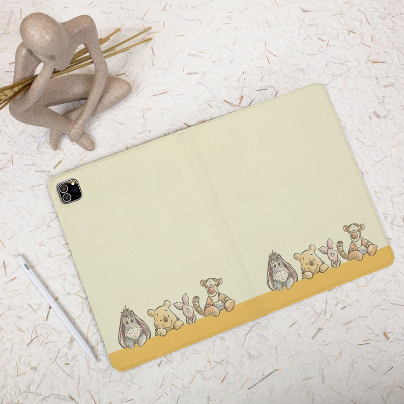 Winnie Pooh & Friends iPad Case With Apple Pencil Holder Cover for iPad ...