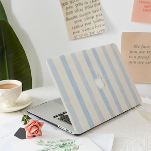 Blue Line Minimalist MacBook Hard Protective Case Mac Laptop Cover for ...