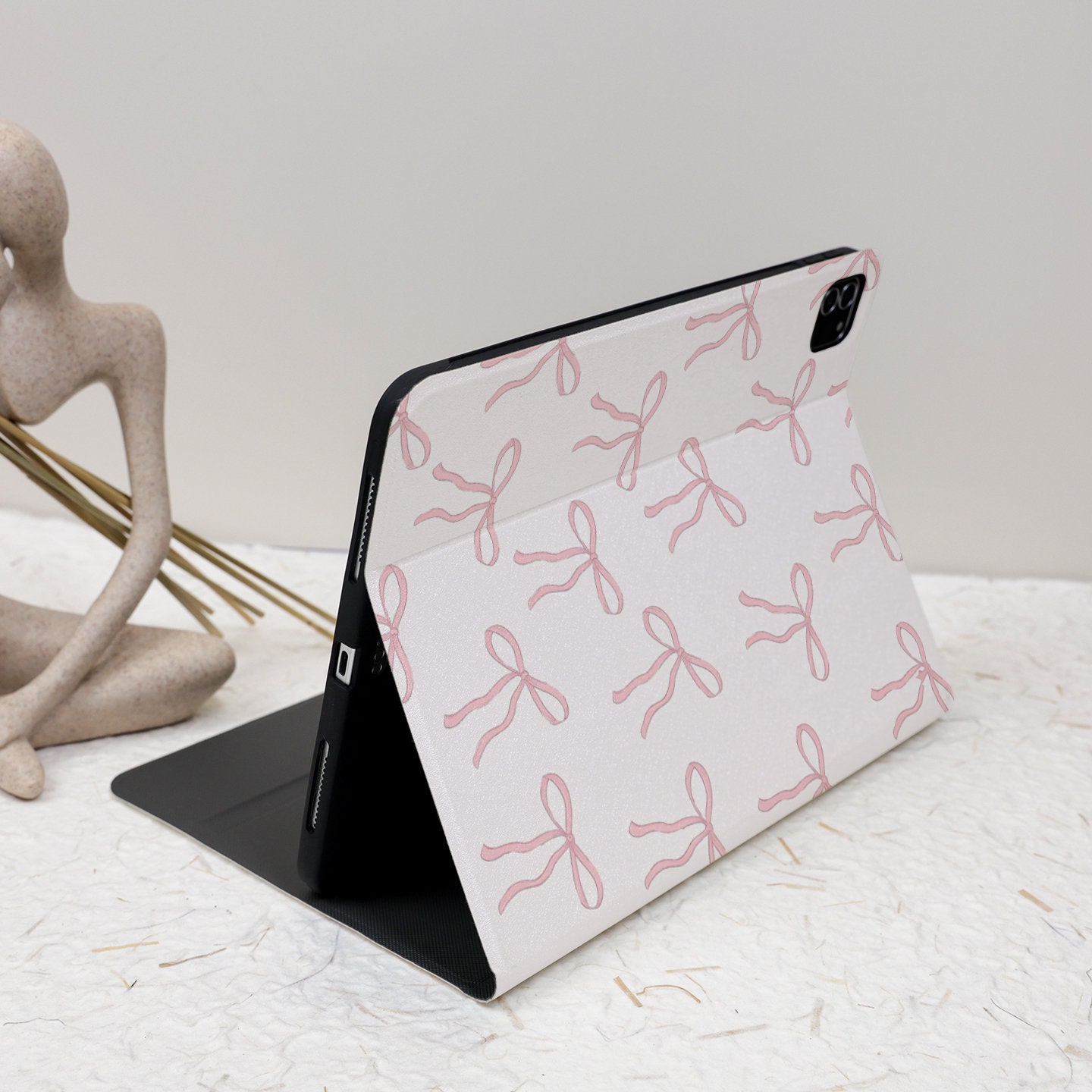 Pink Bows Cute iPad Case With Apple Pencil Holder Cover for iPad 2025 ...