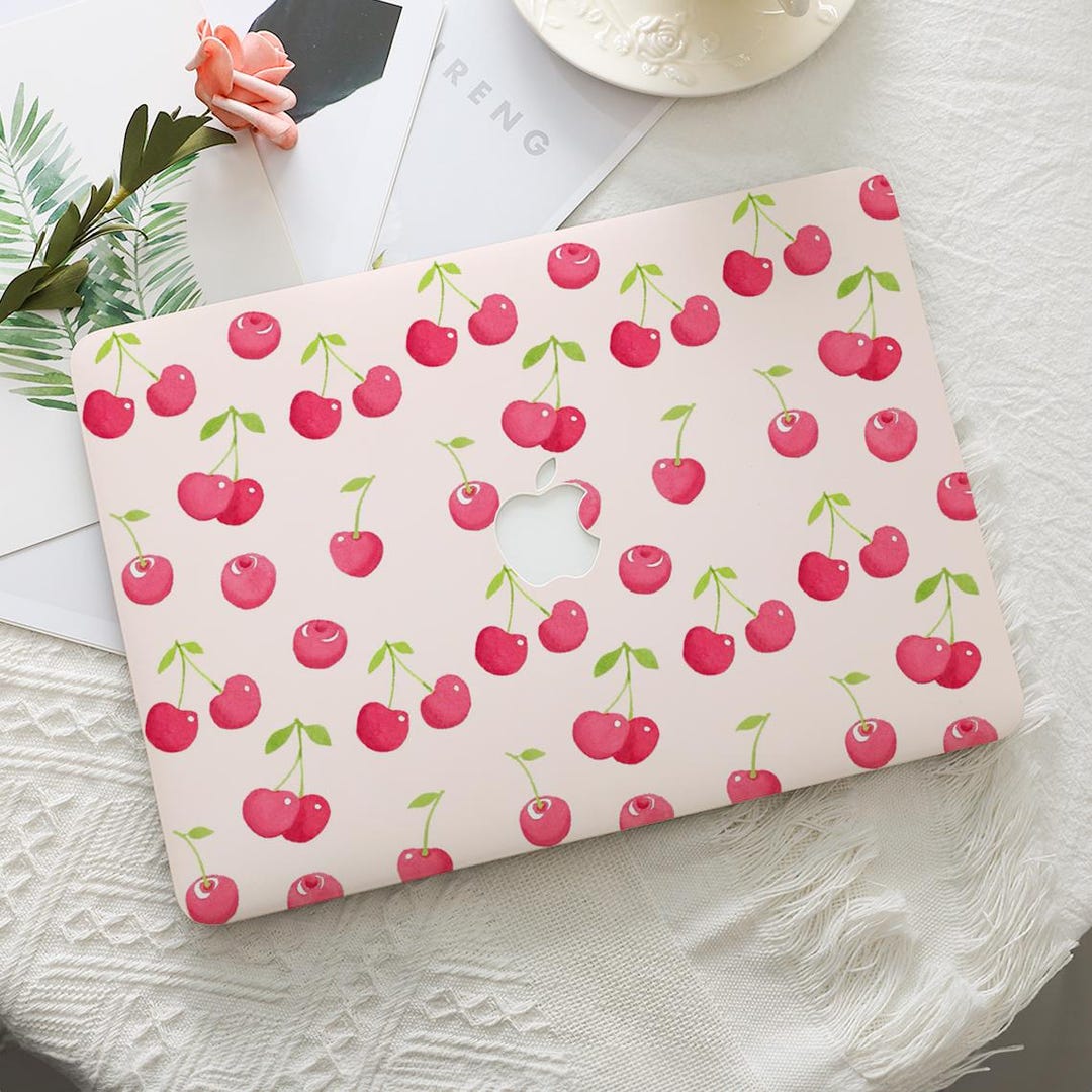 Hot Pink Cherry Girly Cute MacBook Case Mac Laptop Cover for 2025 M4 ...