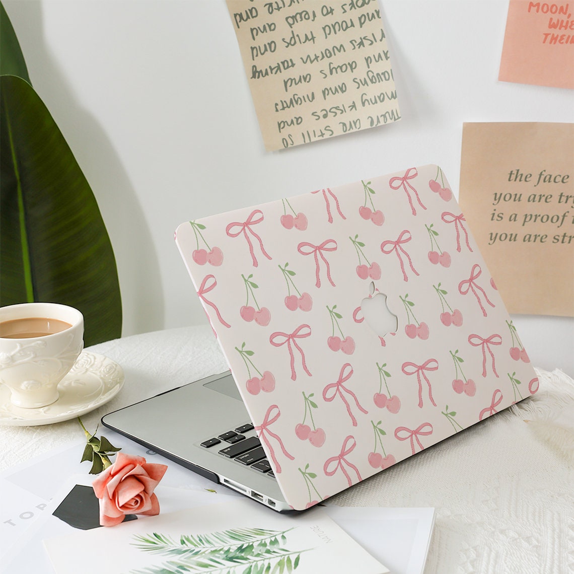 Cute Bows Cherry Vibes MacBook Hard Protective Case Laptop Cover for ...
