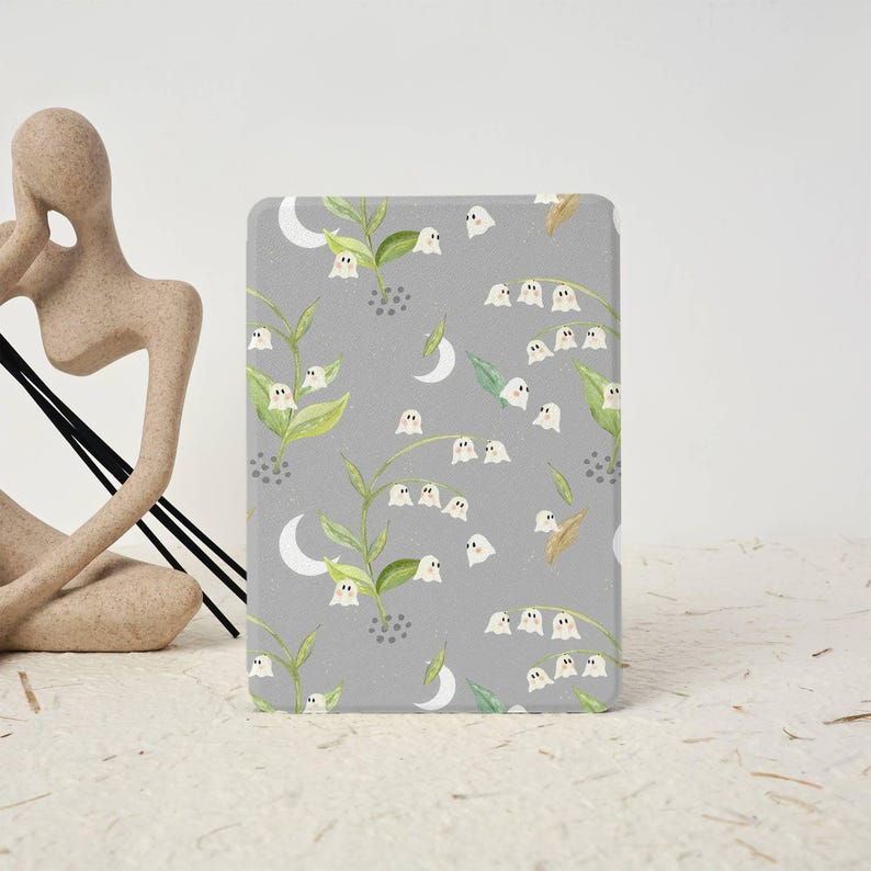 Ghost Bellflower Moon Kindle Case With Hand Strap for 6"7", Kindle ...