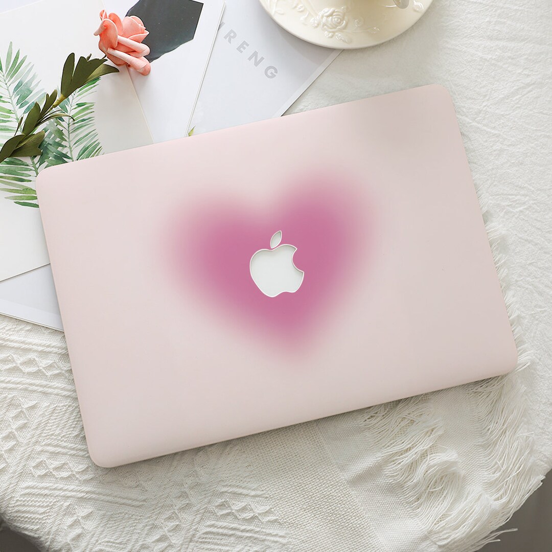 Cute Heart Pink MacBook Case Hard Protective Laptop Cover for Mac 16 15 ...