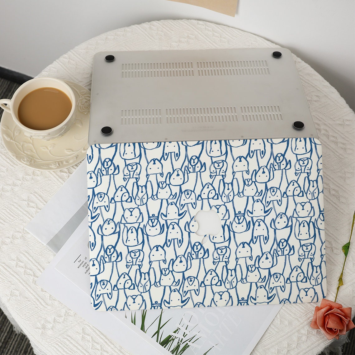 Cute Dog Cartoon Blue Hard Protective Laptop Skins sold by Erin Clark ...