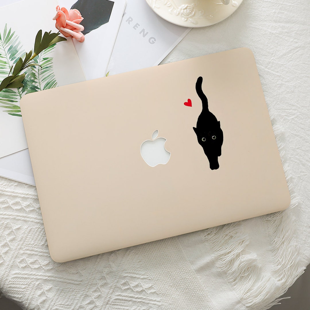 Cute Cat Cream Color MacBook Case Hard Protective Laptop Cover for ...