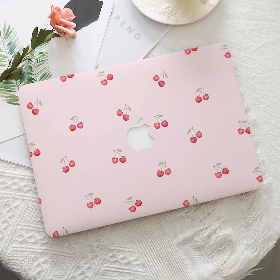 Red Cherry Girly Pink MacBook Hard Protective Case Laptop Cover for ...