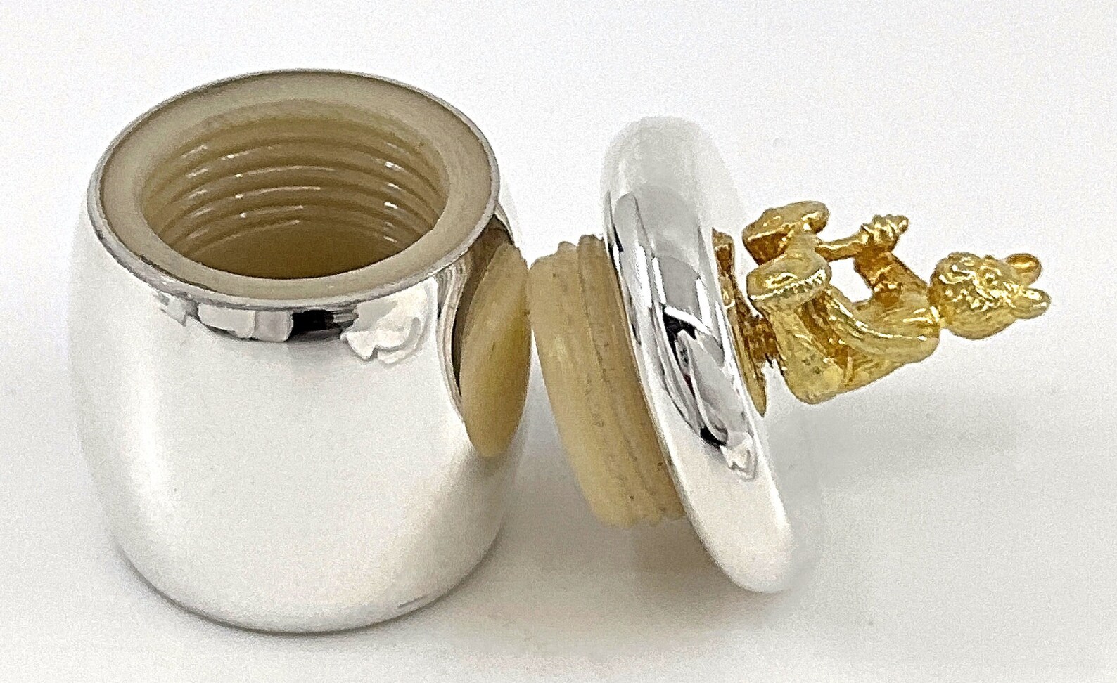 Sterling Silver Teddy Bear Tooth Fairy Box, Gold Plated Accent - Etsy