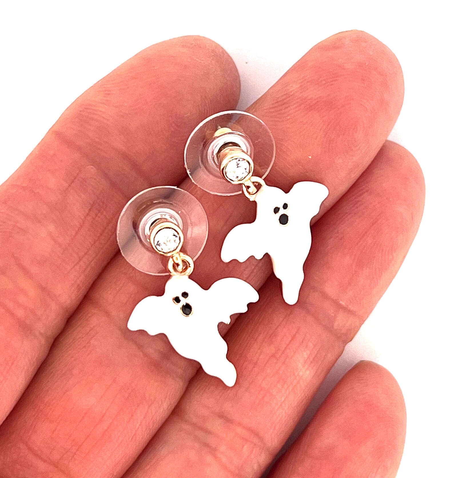 Ghosts Go Boo Earrings Gold Plated Metal Alloy With Enamel and ...