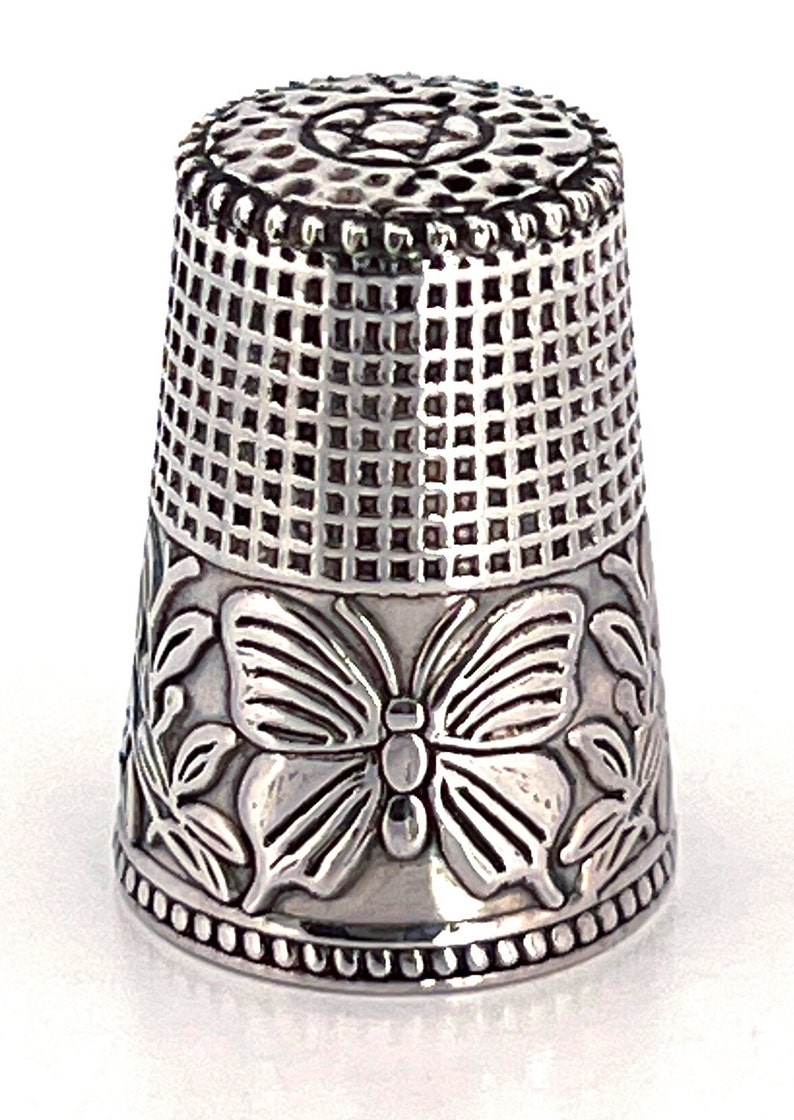 Butterfly Thimble Victorian Style 925 Sterling Silver English Hallmarks ...