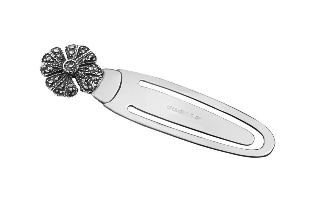Flower Bookmark 925 Sterling Silver English Hallmarks Set With ...