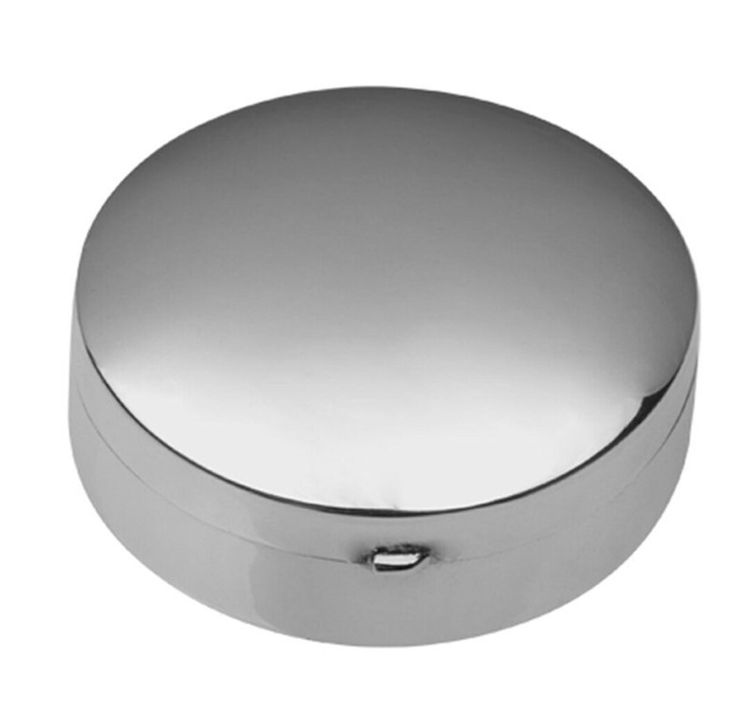 Medium Plain Round Pill Box 925 Sterling Silver English Hallmarks by ...