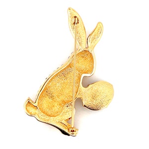 Easter Bunny Rabbit Pin Brooch Gold Plated Metal Alloy Set With ...